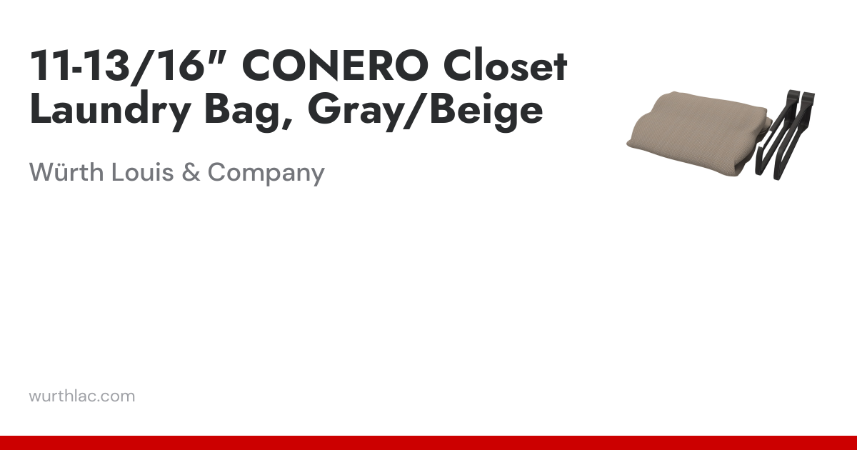 11-13/16" CONERO Closet Laundry Bag, Gray/Beige | Würth Louis & Company