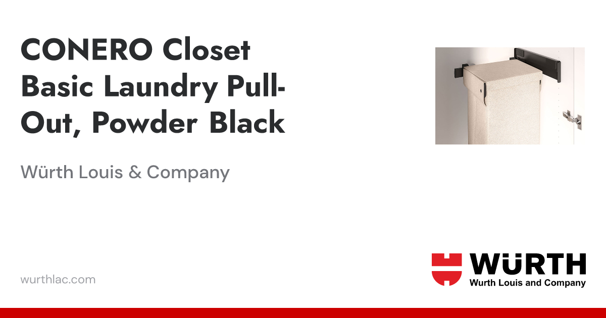 CONERO Closet Basic Laundry Pull-Out, Powder Black | Würth Louis & Company