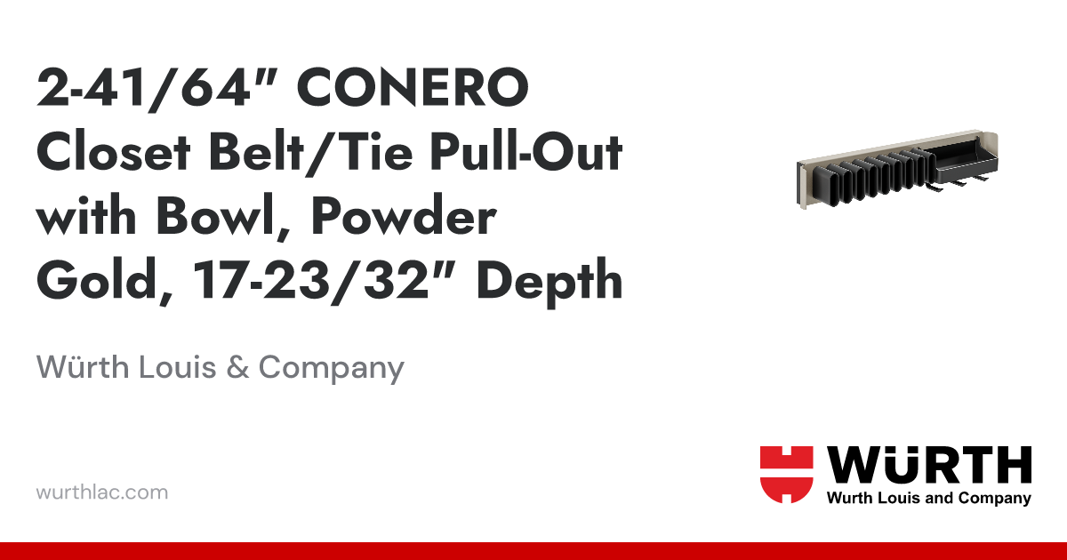 2-41/64" CONERO Closet Belt/Tie Pull-Out with Bowl, Powder Gold, 17-23/ ...