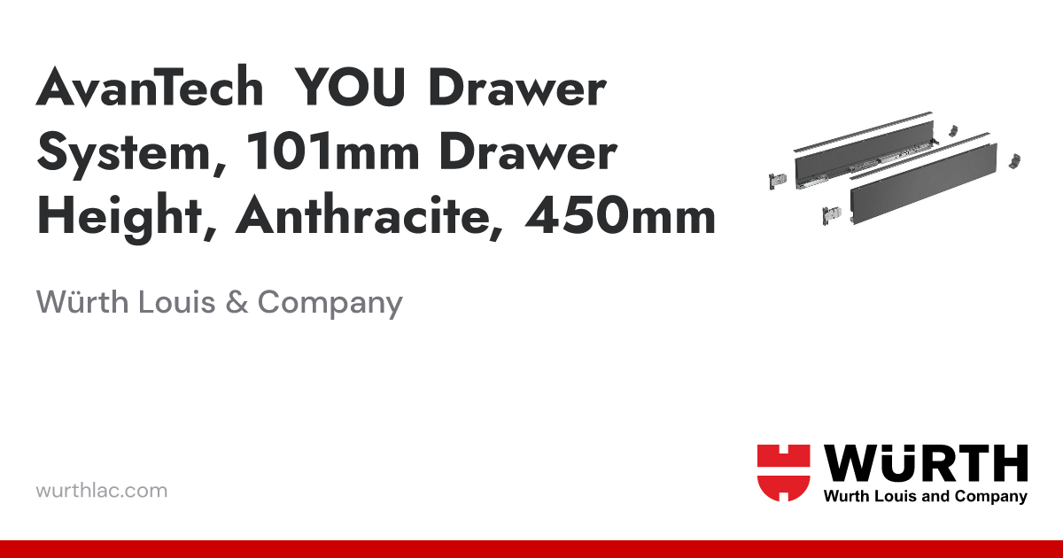 AvanTech YOU Drawer System, 101mm Drawer Height, Anthracite, 450mm ...