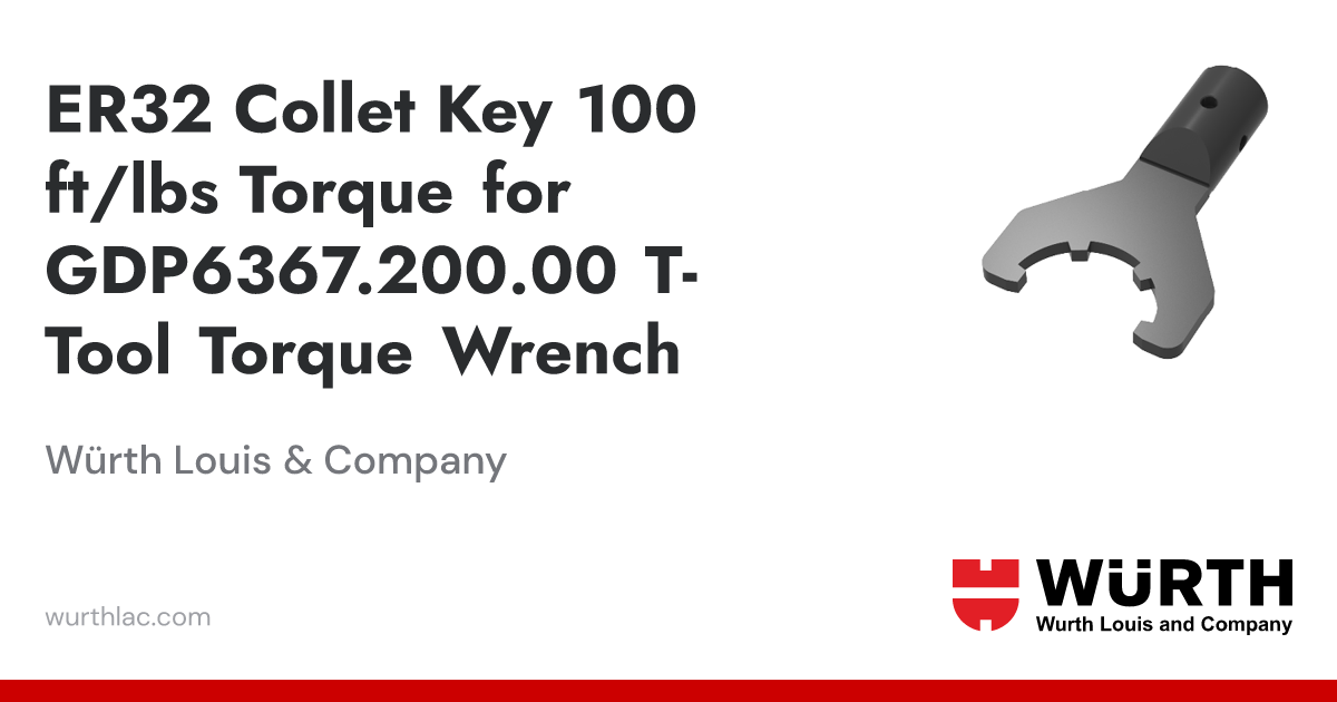 ER32 Collet Key 100 ft/lbs Torque for GDP6367.200.00 T-Tool Torque ...