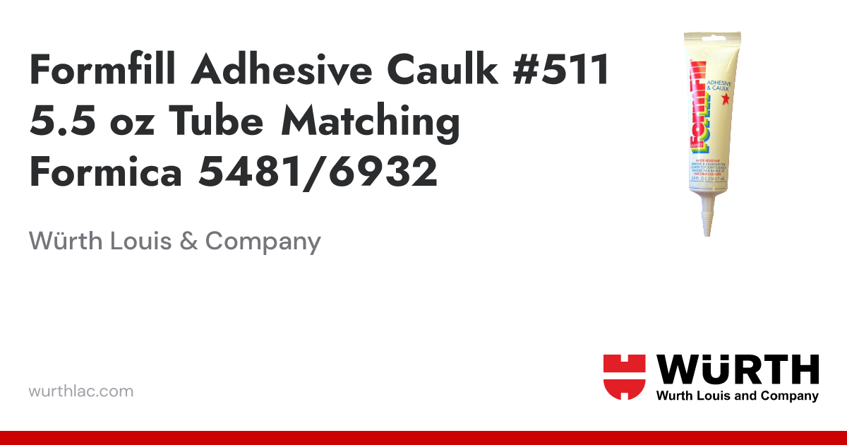 Formfill Adhesive Caulk #5111 5.5 oz Tube Matching Formica 5481/6932 ...