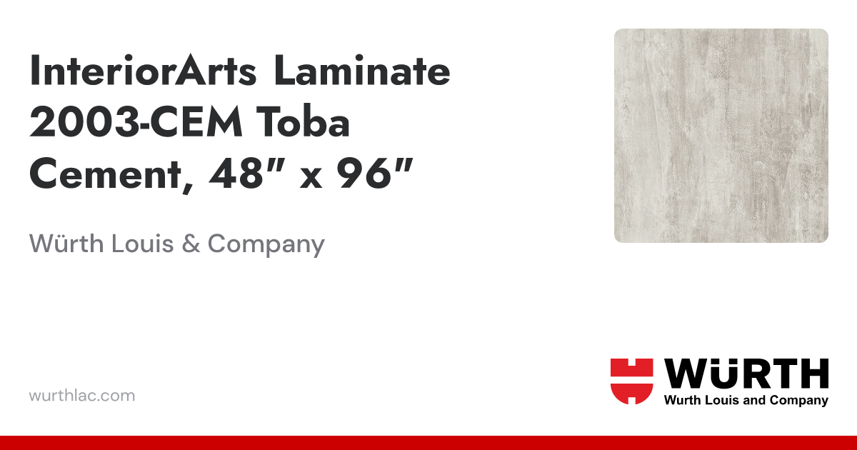 InteriorArts Laminate 2003-CEM Toba Cement, 48" x 96" | Würth Louis ...