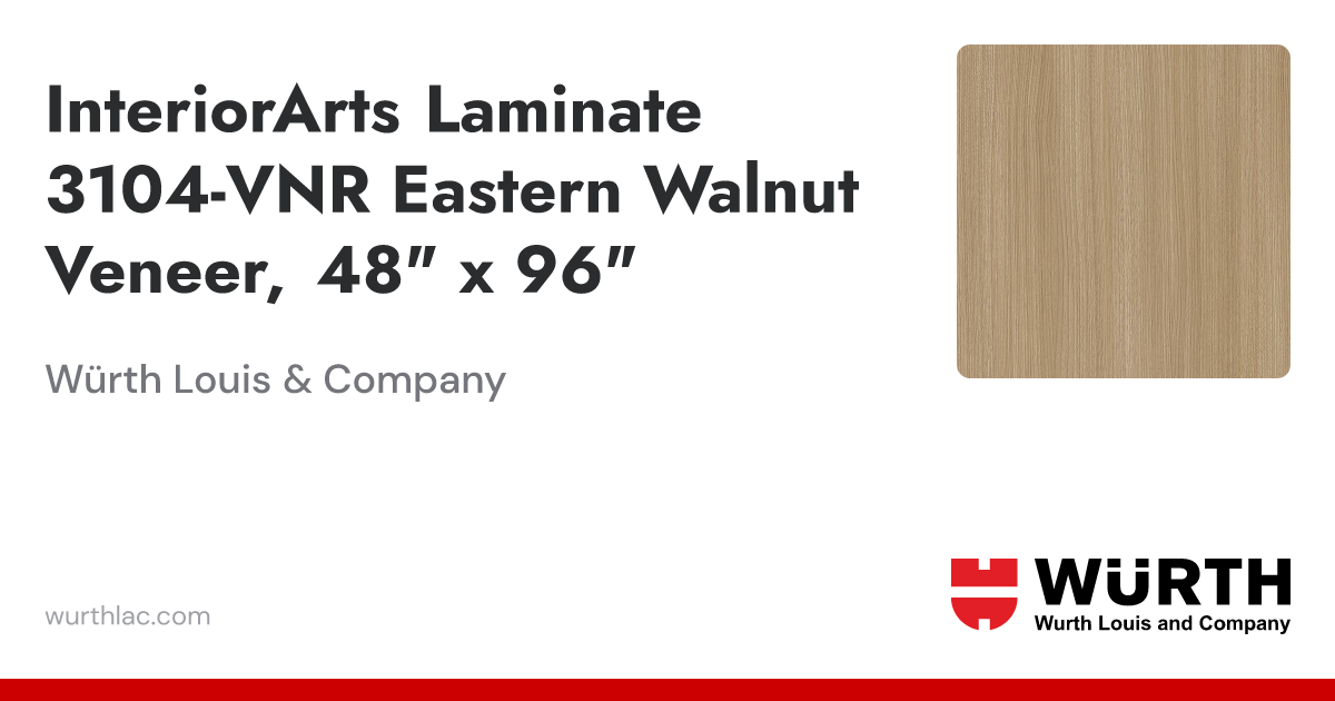 InteriorArts Laminate 3104-VNR Eastern Walnut Veneer, 48" x 96" | Würth ...