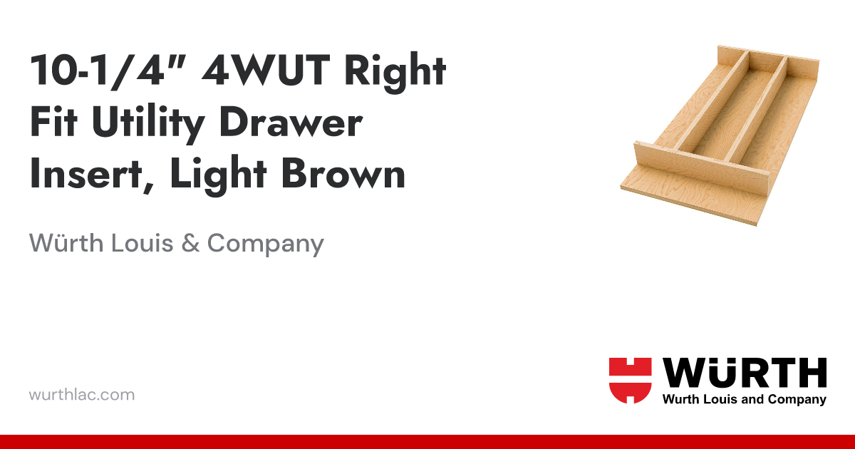 10-1/4" 4WUT Right Fit Utility Drawer Insert, Light Brown | Würth Louis ...