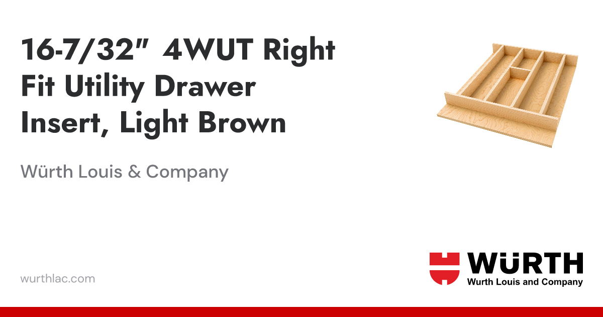 16-7/32" 4WUT Right Fit Utility Drawer Insert, Light Brown | Würth ...