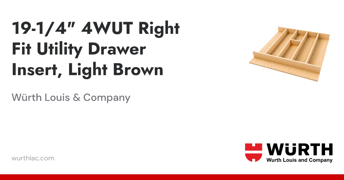 19-1/4" 4WUT Right Fit Utility Drawer Insert, Light Brown | Würth Louis ...