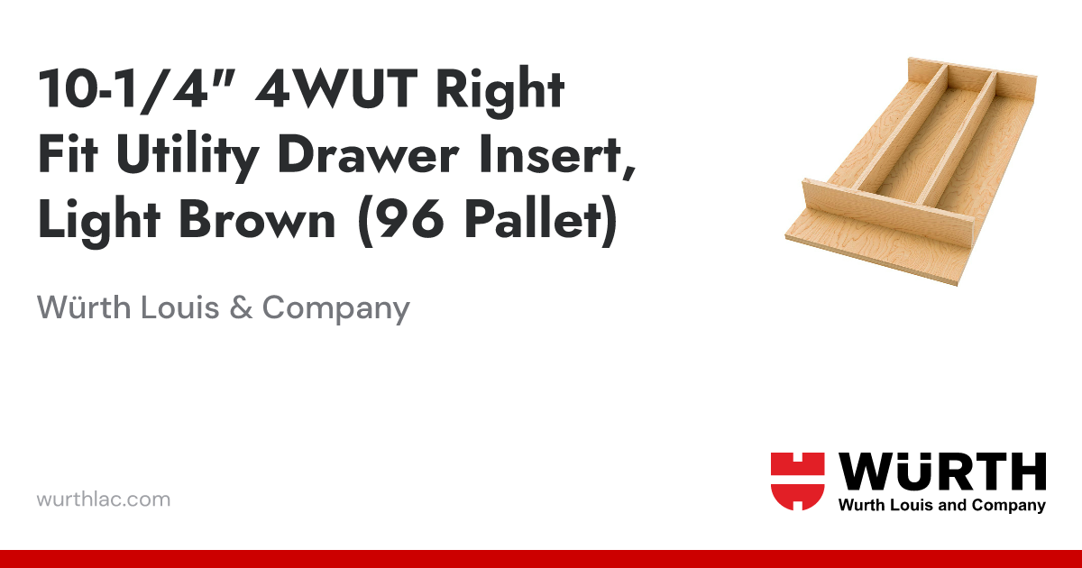 10-1/4" 4WUT Right Fit Utility Drawer Insert, Light Brown (96 Pallet ...