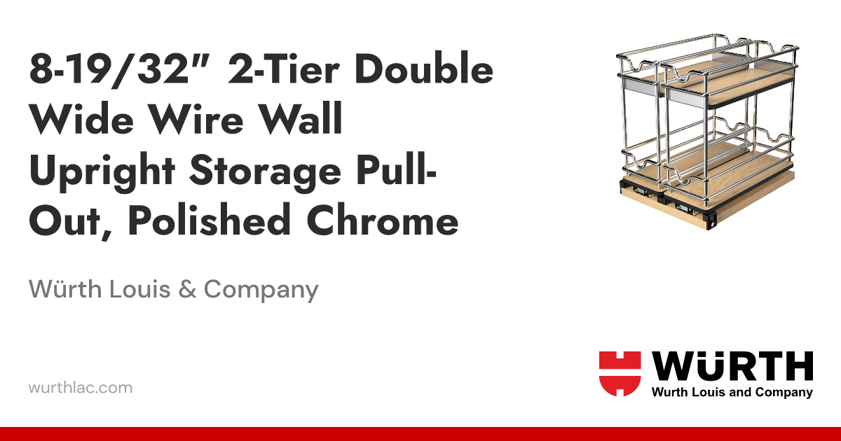 8-19/32" 2-Tier Double Wide Wire Wall Upright Storage Pull-Out ...
