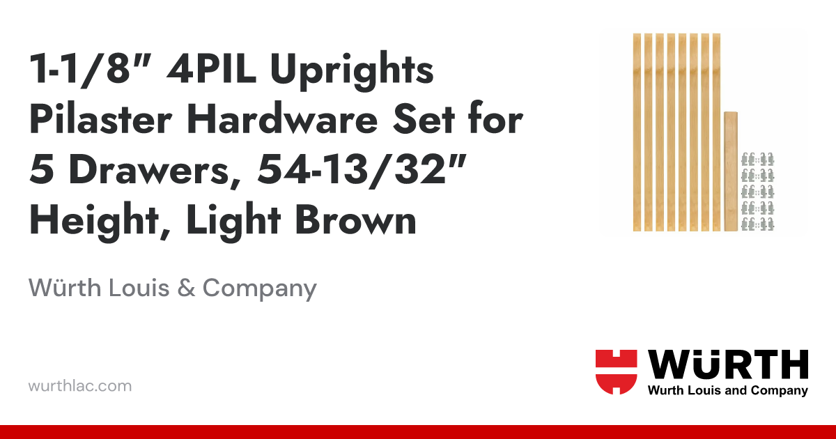 1-1/8" 4PIL Uprights Pilaster Hardware Set for 5 Drawers, 54-13/32 ...