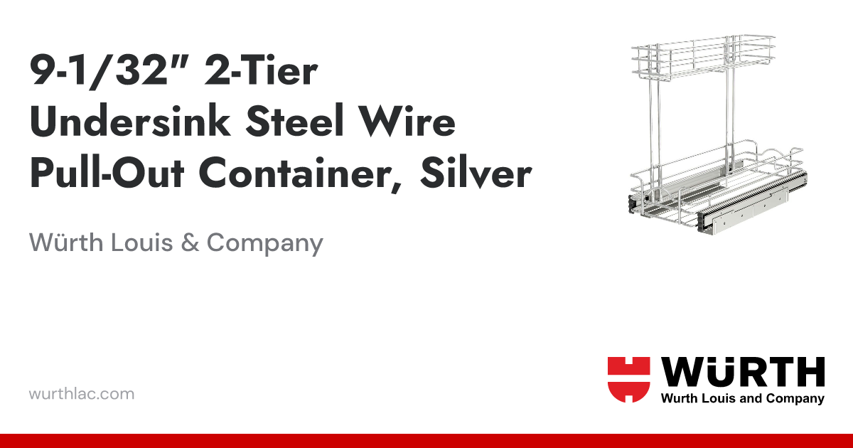 9-1/32" 2-Tier Undersink Steel Wire Pull-Out Container, Silver | Würth ...