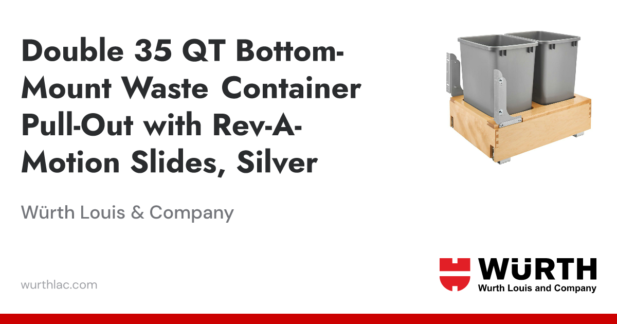 Double 35 QT Bottom-Mount Waste Container Pull-Out with Rev-A-Motion ...