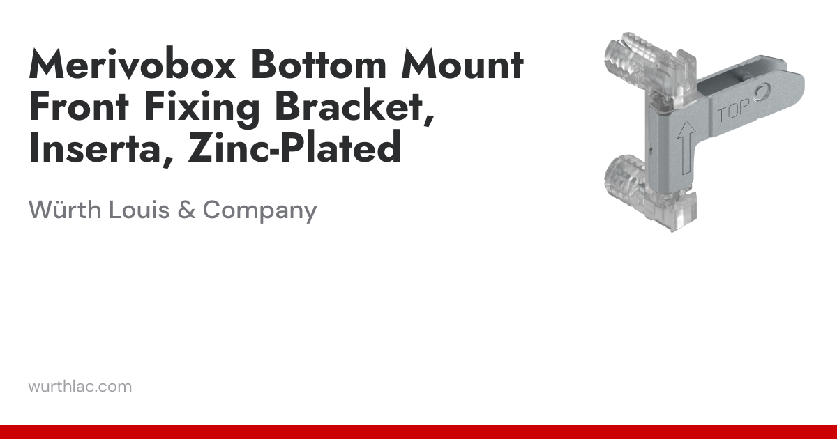 Merivobox Bottom Mount Front Fixing Bracket, Inserta, Zinc-Plated ...