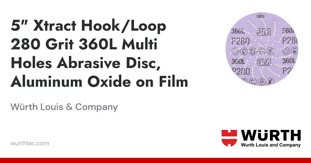 5" Xtract Hook/Loop 280 Grit 360L Multi Holes Abrasive Disc, Aluminum ...