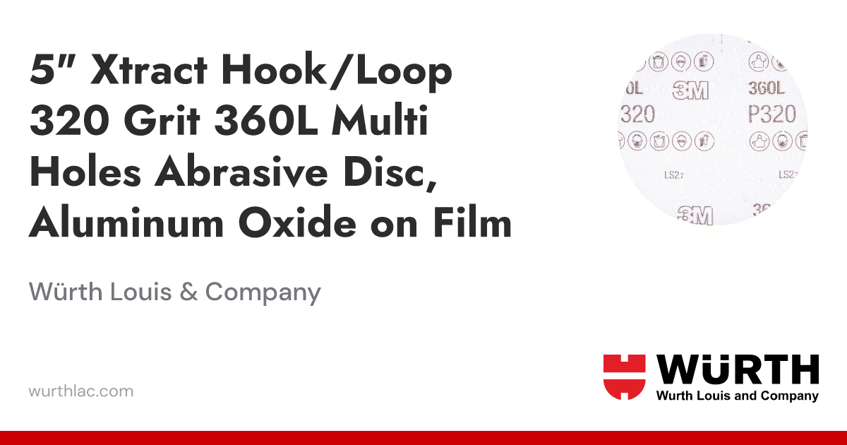 5" Xtract Hook/Loop 320 Grit 360L Multi Holes Abrasive Disc, Aluminum ...