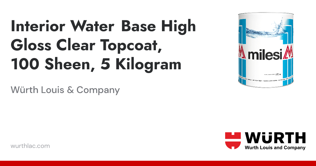 Interior Water Base High Gloss Clear Topcoat, 100 Sheen, 5 Kilogram ...
