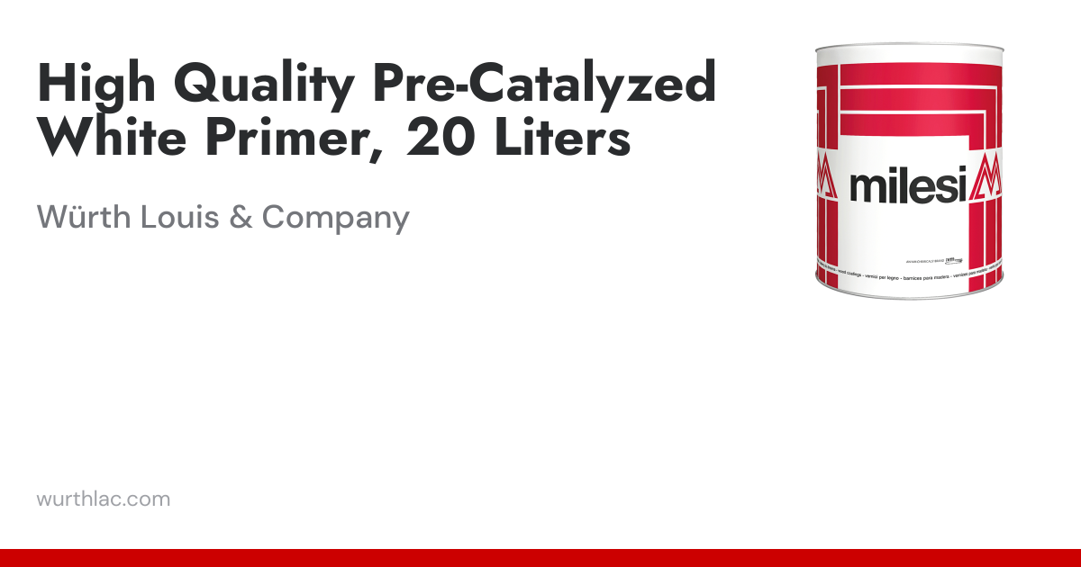 High Quality Pre-Catalyzed White Primer, 20 Liters | Würth Louis & Company