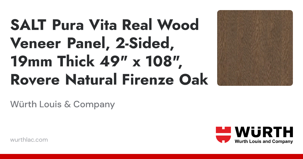 SALT Pura Vita Real Wood Veneer Panel, 2-Sided, 19mm Thick 49" x 108 ...