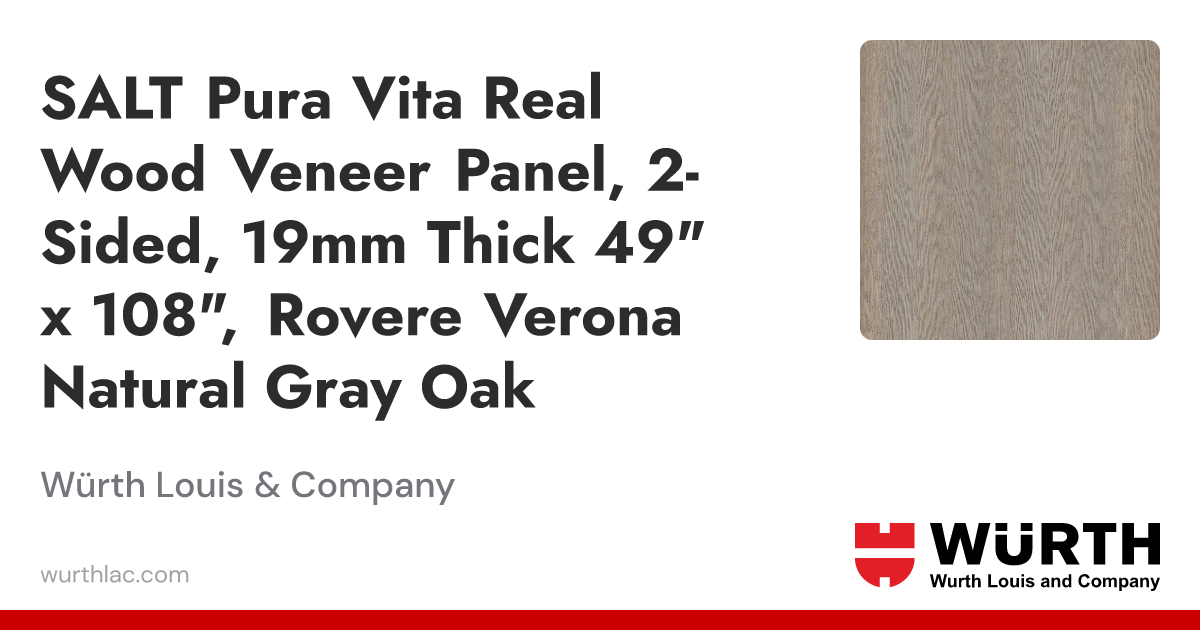SALT Pura Vita Real Wood Veneer Panel, 2-Sided, 19mm Thick 49" x 108 ...