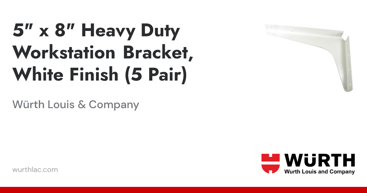 5" x 8" Heavy Duty Workstation Bracket, White Finish (5 Pair) | Würth ...
