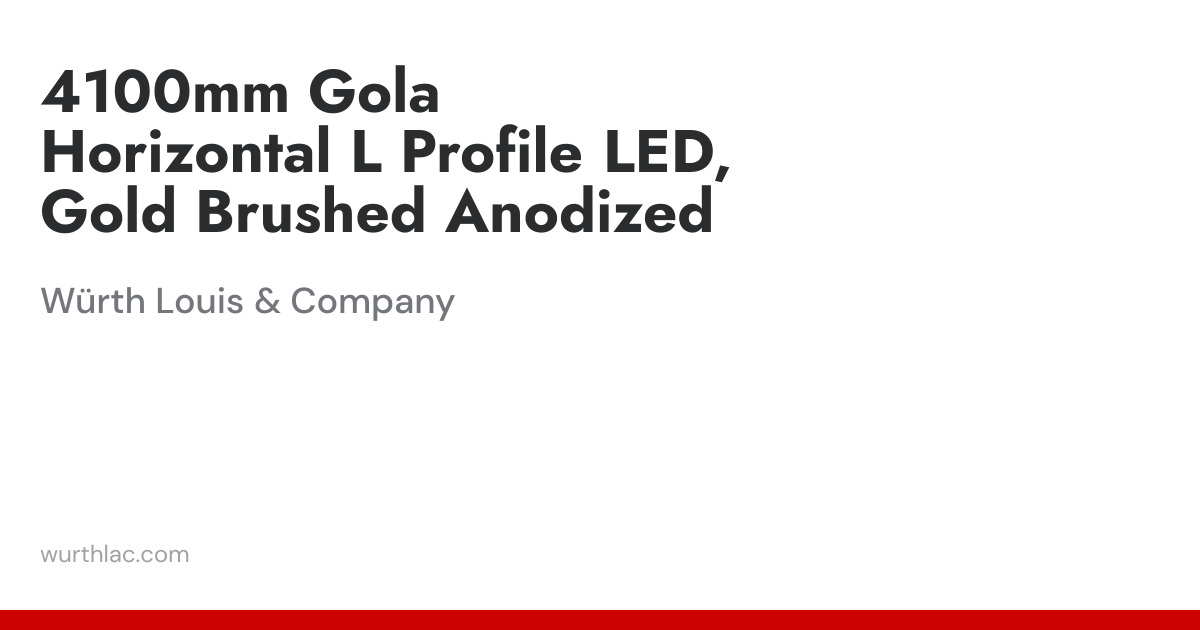 4100mm Gola Horizontal L Profile LED, Gold Brushed Anodized | Würth ...