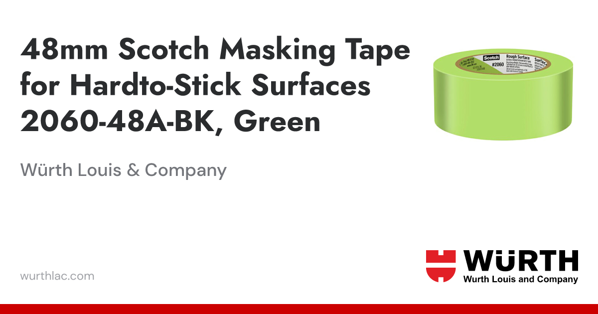 48mm Scotch Masking Tape for Hardto-Stick Surfaces 2060-48A-BK, Green ...