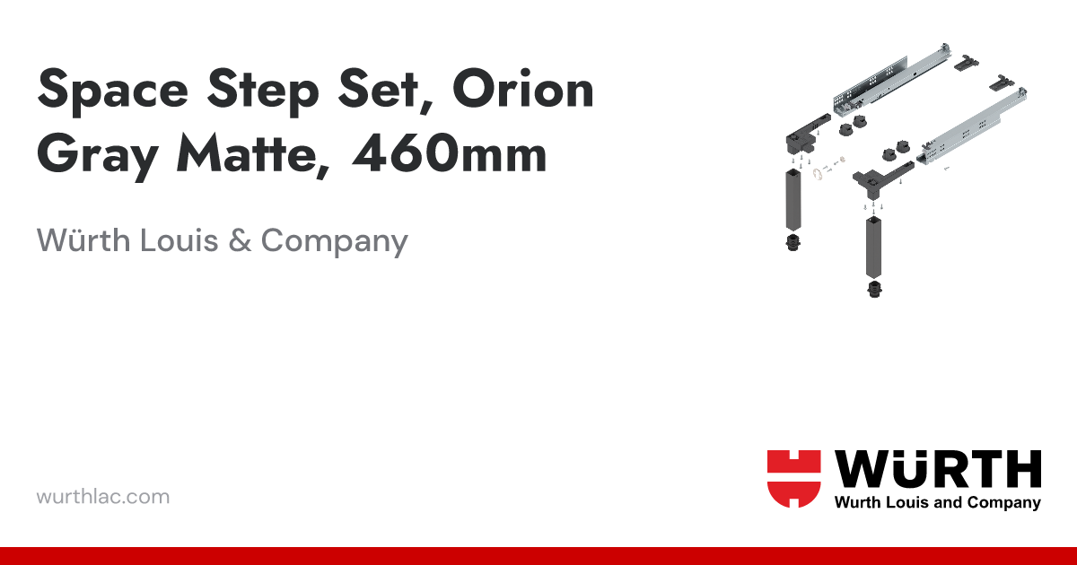 Space Step Set, Orion Gray Matte, 460mm | Würth Louis & Company
