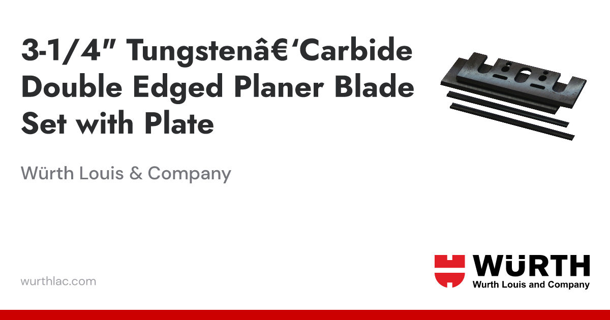 3-1/4" Tungstenâ€‘Carbide Double Edged Planer Blade Set with Plate ...