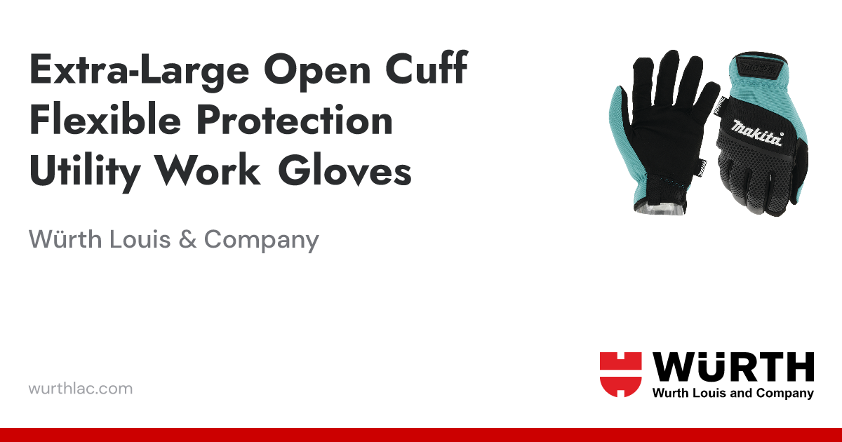 Extra-Large Open Cuff Flexible Protection Utility Work Gloves | Würth ...