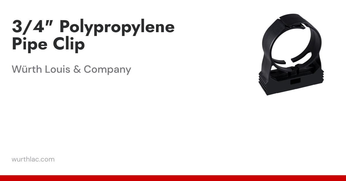 3/4" Polypropylene Pipe Clip | Würth Louis & Company