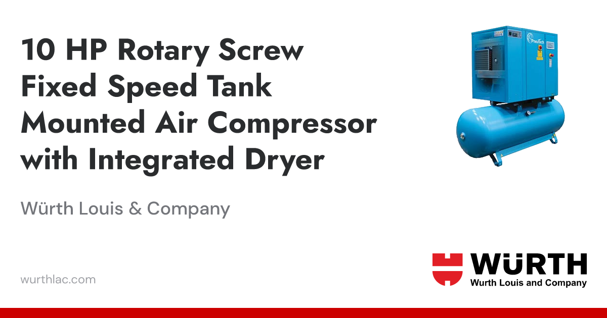 10 HP Rotary Screw Fixed Speed Tank Mounted Air Compressor with ...