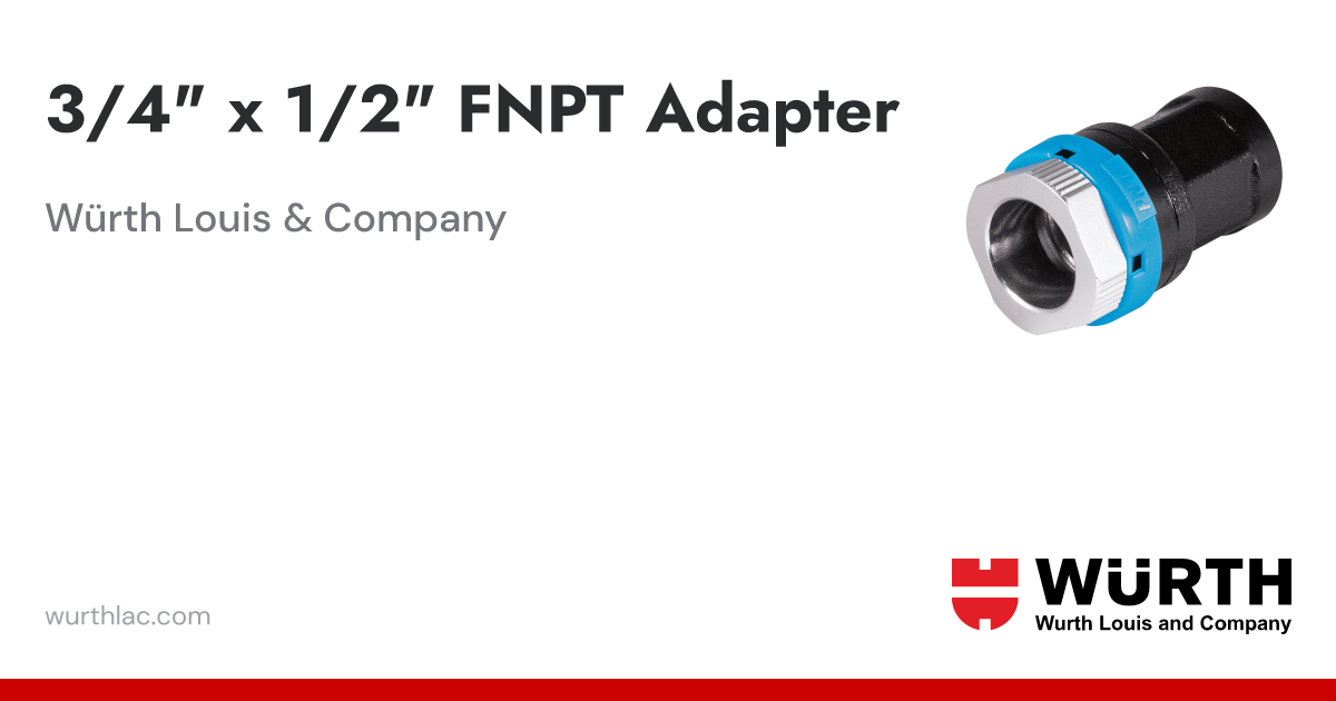3/4" x 1/2" FNPT Adapter | Wurth Louis and Company