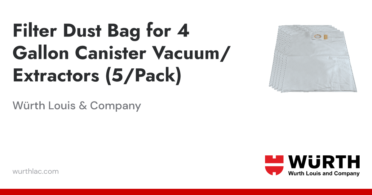 Filter Dust Bag for 4 Gallon Canister Vacuum/Extractors (5/Pack ...