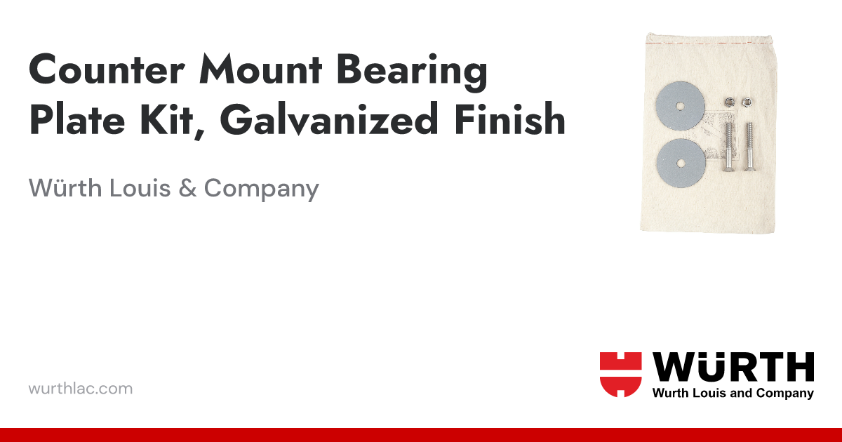 Counter Mount Bearing Plate Kit, Galvanized Finish | Würth Louis & Company