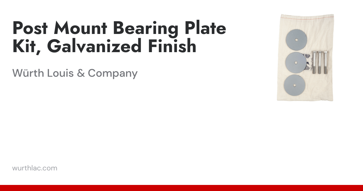 Post Mount Bearing Plate Kit, Galvanized Finish | Würth Louis & Company