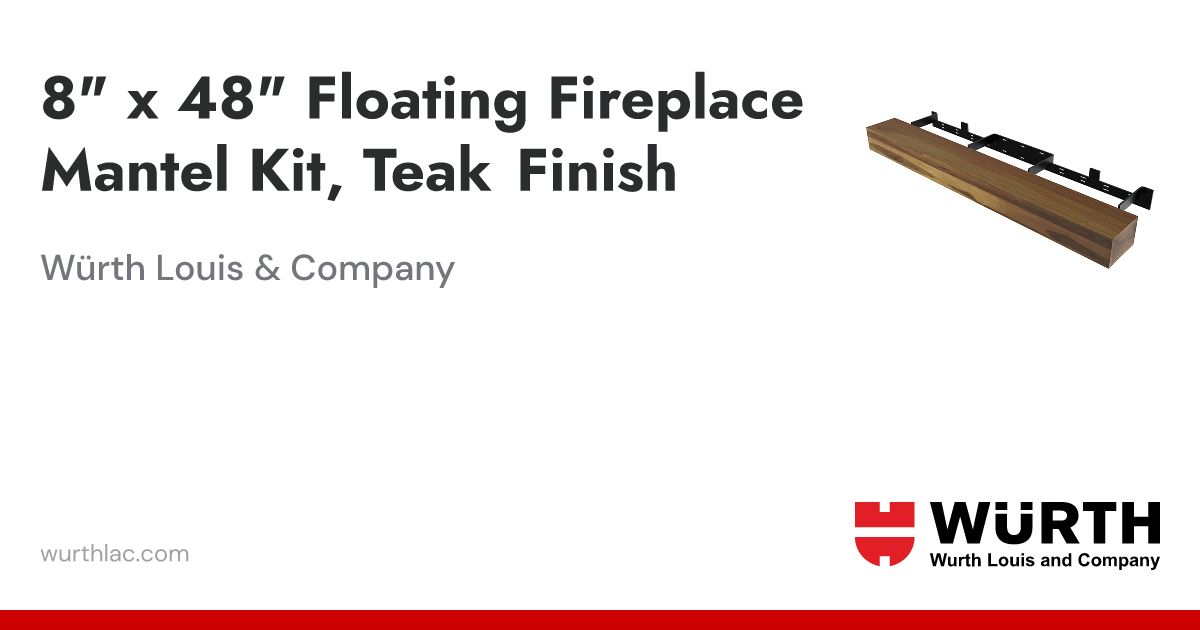 8" x 48" Floating Fireplace Mantel Kit, Teak Finish | Würth Louis & Company