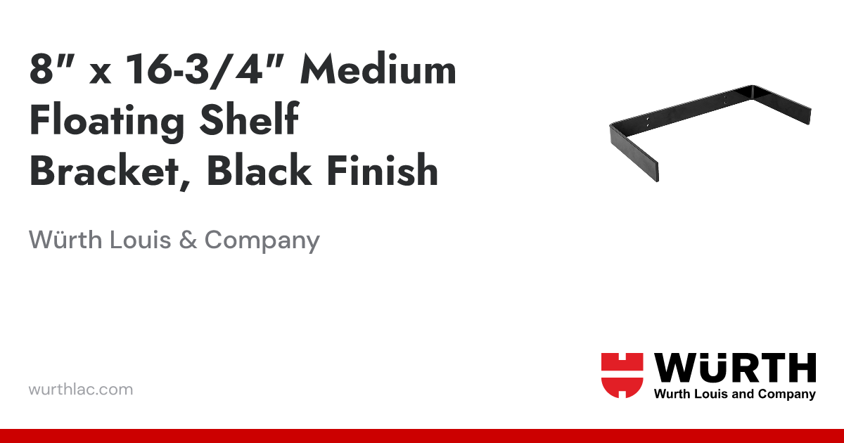 8" x 16-3/4" Medium Floating Shelf Bracket, Black Finish | Würth Louis ...