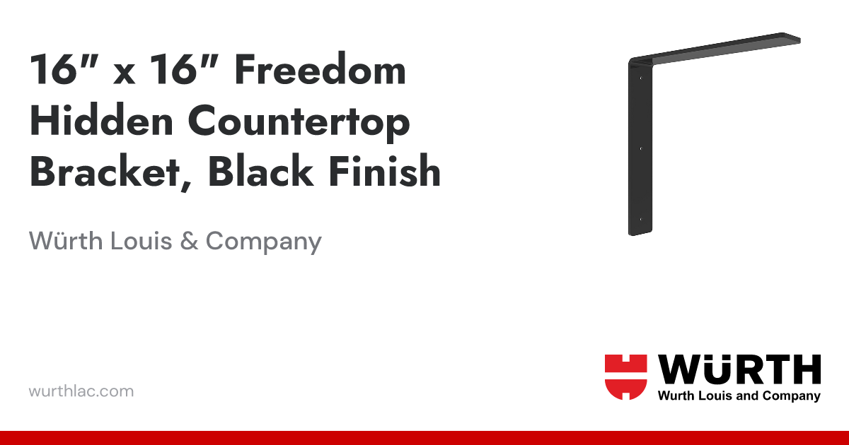 16" x 16" Freedom Hidden Countertop Bracket, Black Finish | Würth Louis ...
