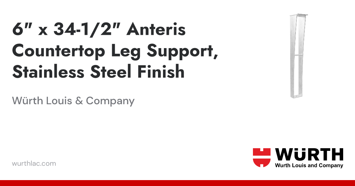 6" x 34-1/2" Anteris Countertop Leg Support, Stainless Steel Finish ...