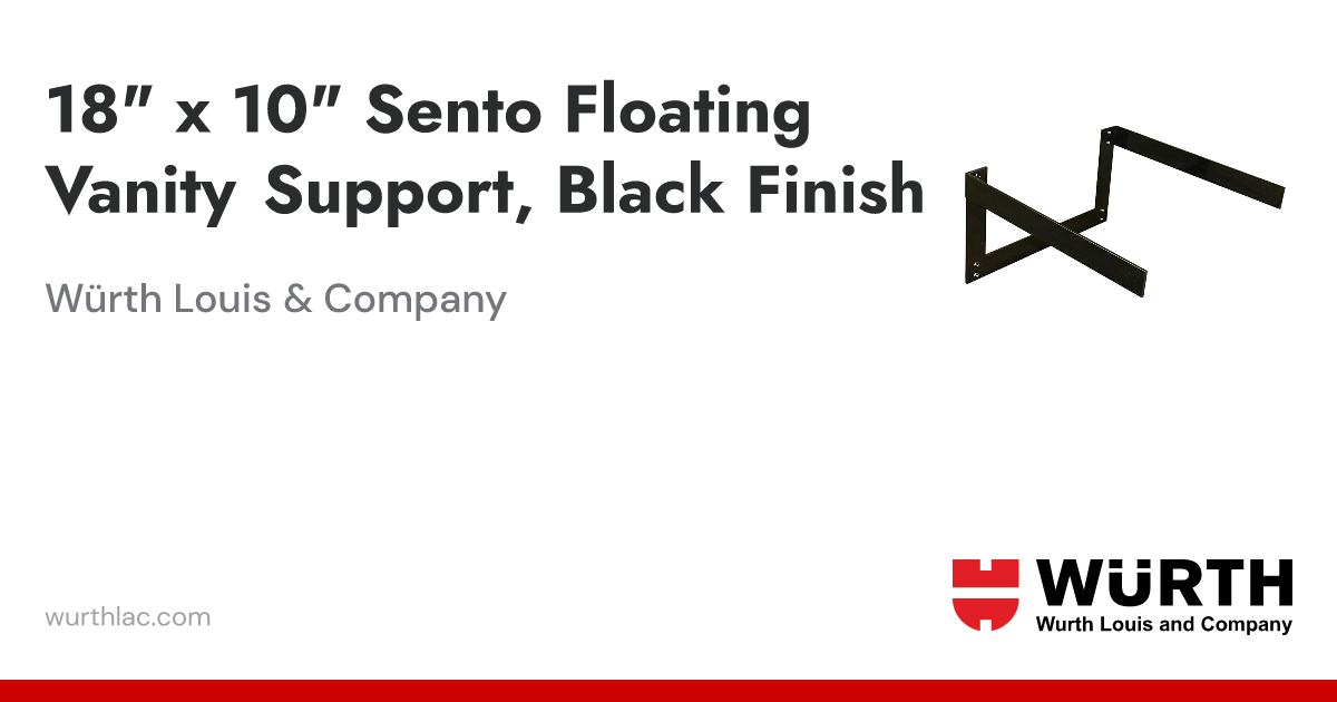 18" x 10" Sento Floating Vanity Support, Black Finish | Würth Louis ...