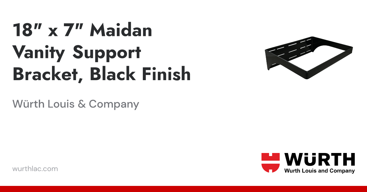 18" x 7" Maidan Vanity Support Bracket, Black Finish | Würth Louis ...