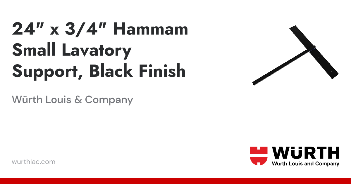 24" x 3/4" Hammam Small Lavatory Support, Black Finish | Würth Louis ...