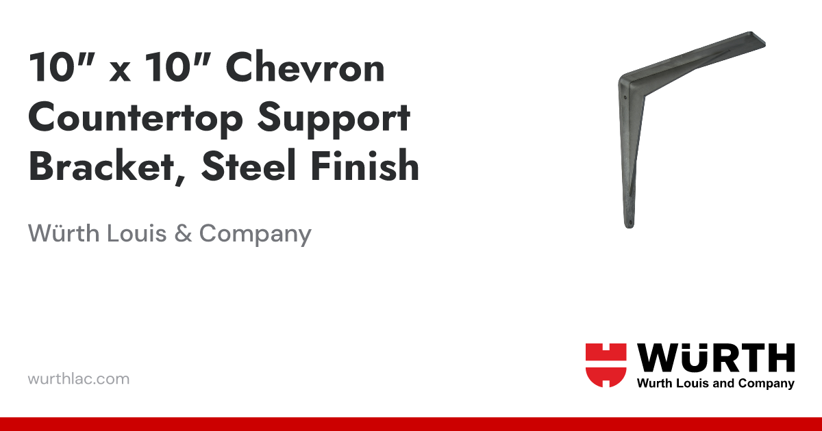 10" x 10" Chevron Countertop Support Bracket, Steel Finish | Würth ...