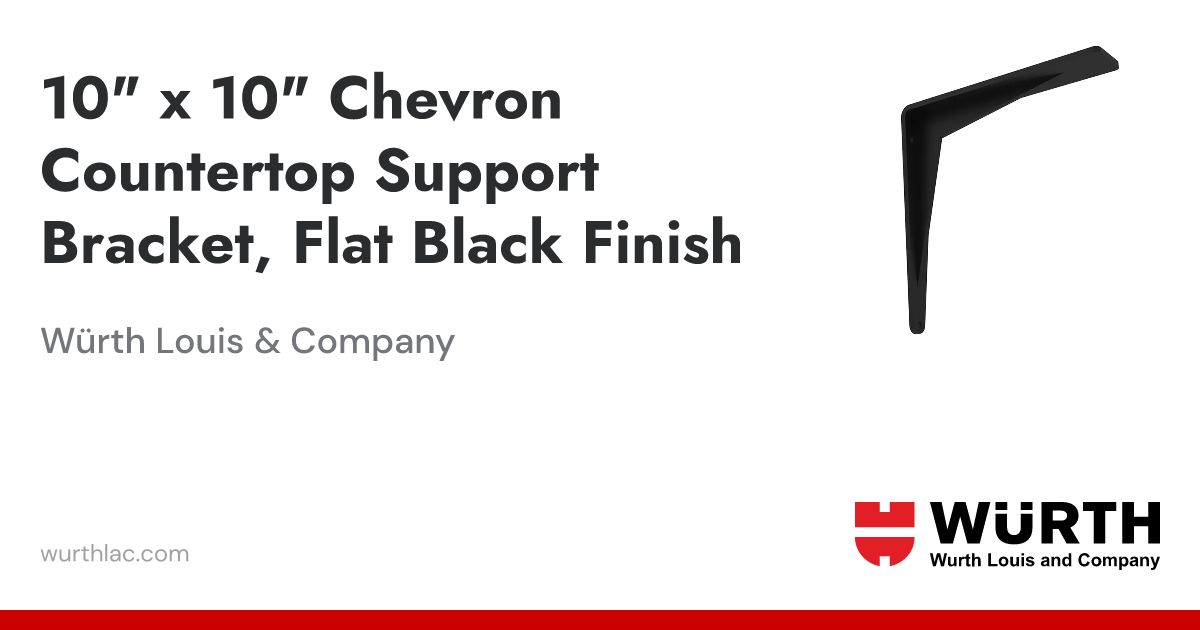 10" x 10" Chevron Countertop Support Bracket, Flat Black Finish | Würth ...