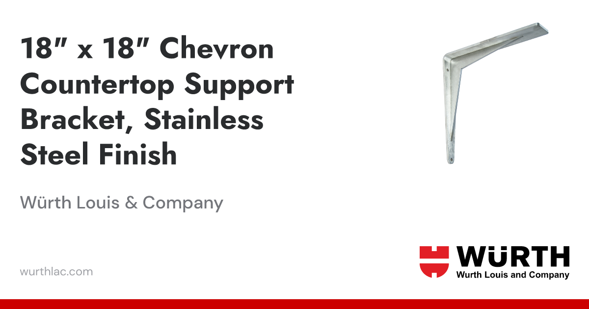 18" x 18" Chevron Countertop Support Bracket, Stainless Steel Finish ...