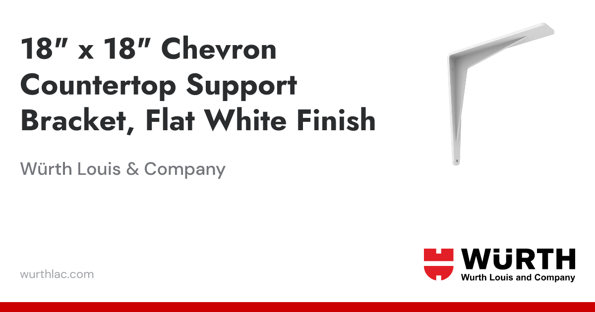 18" x 18" Chevron Countertop Support Bracket, Flat White Finish | Würth ...
