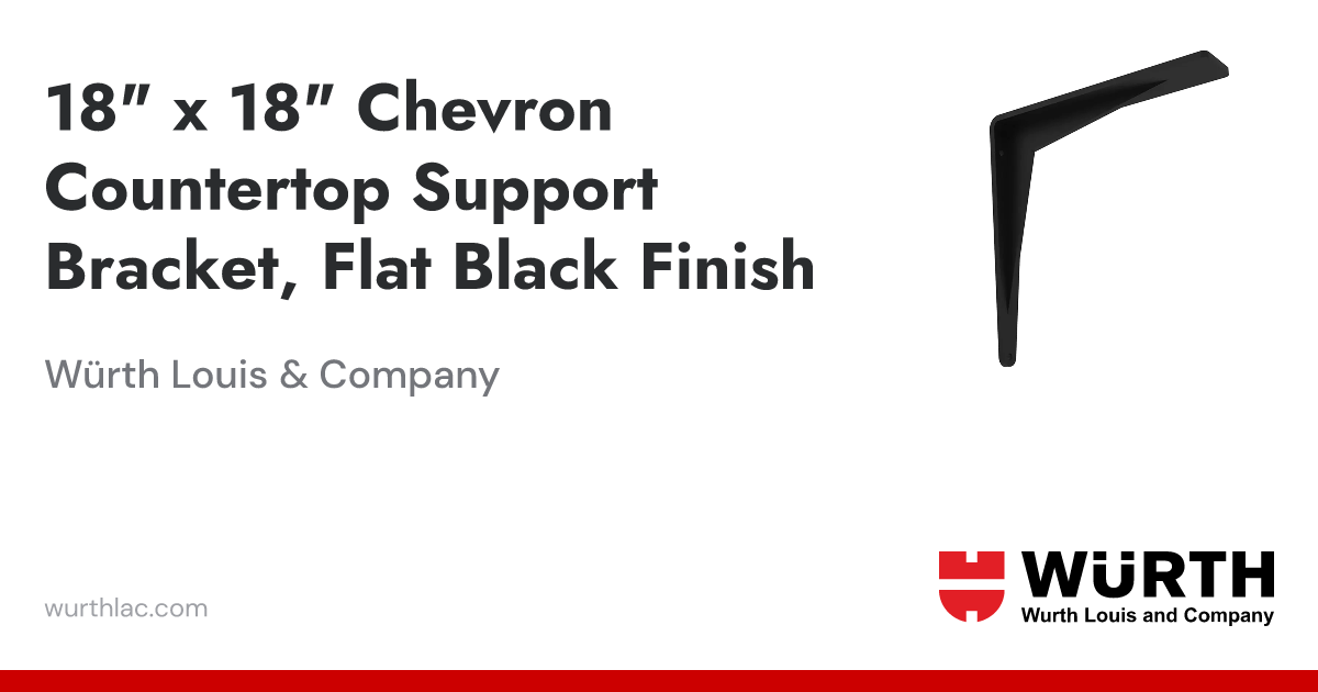18" x 18" Chevron Countertop Support Bracket, Flat Black Finish | Würth ...