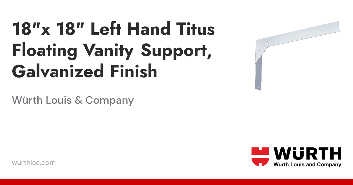 18"x 18" Left Hand Titus Floating Vanity Support, Galvanized Finish ...