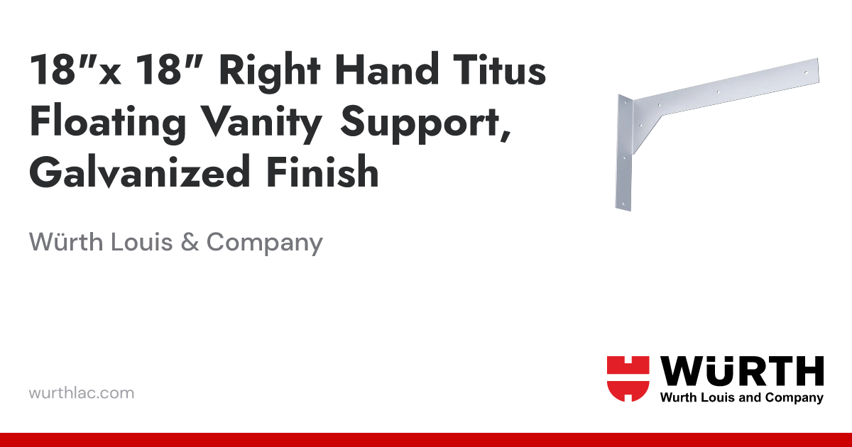 18"x 18" Right Hand Titus Floating Vanity Support, Galvanized Finish ...