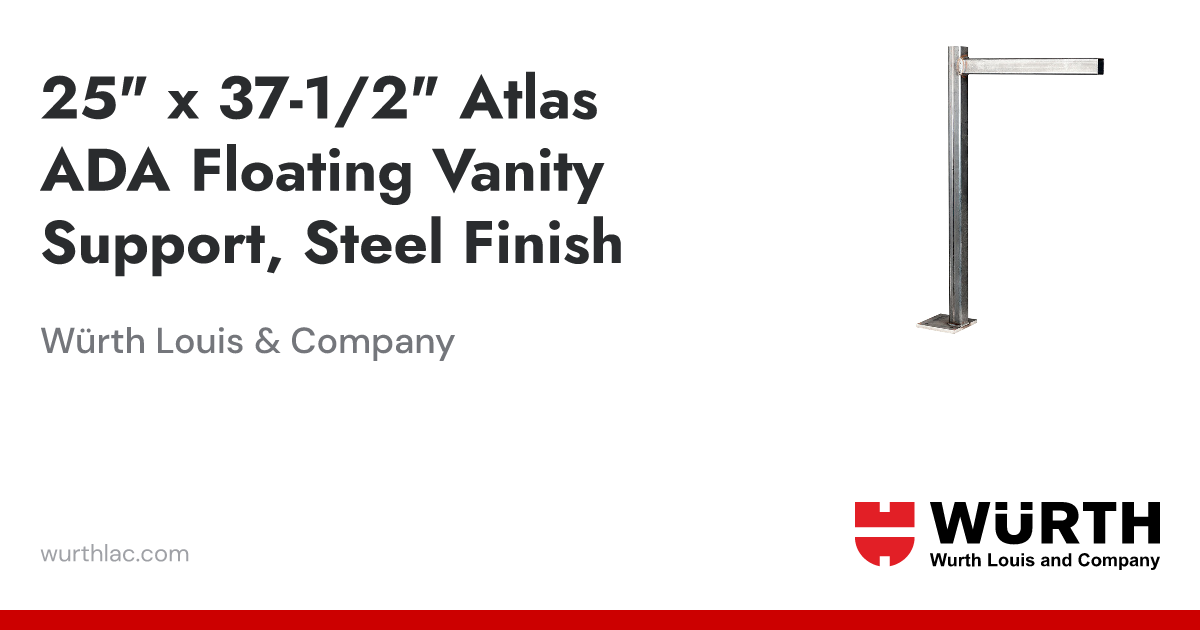 25" x 37-1/2" Atlas ADA Floating Vanity Support, Steel Finish | Würth ...
